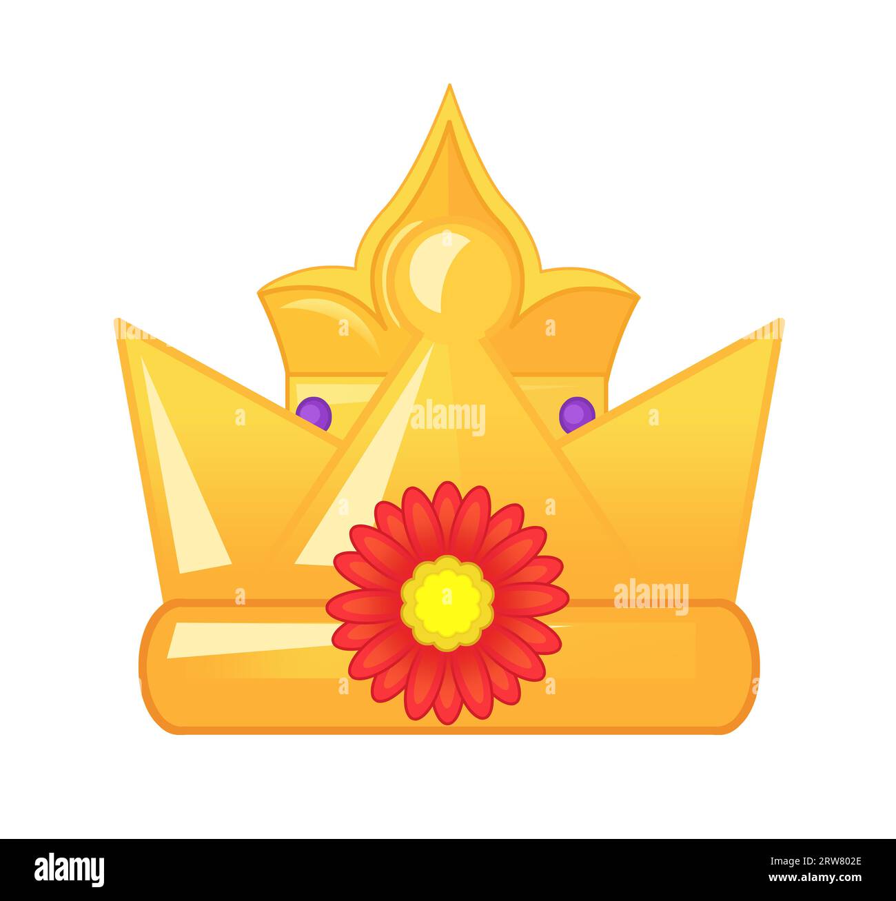 Cartoon colorful element royal crown isolated illustration for kids ...