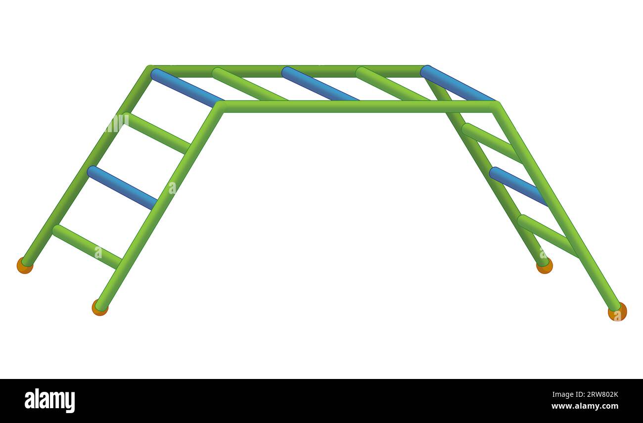 cartoon scene with colorful playground kindergarten element ladder for ...