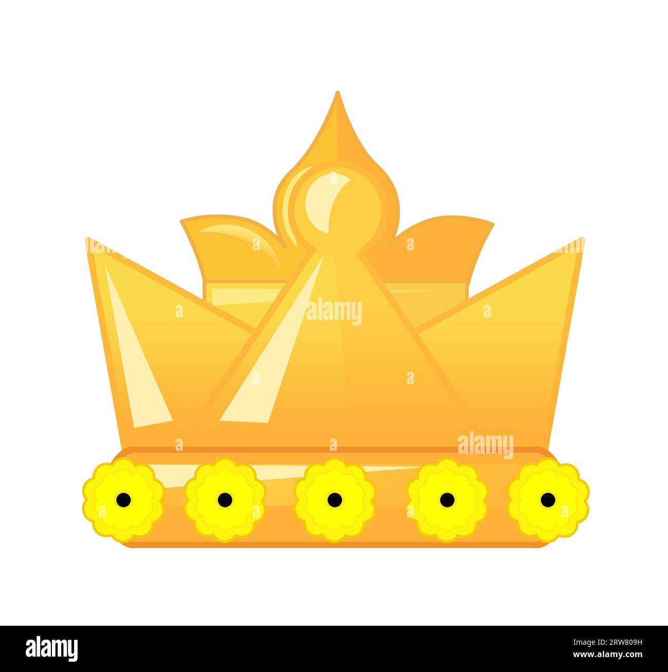 Cartoon colorful element royal crown isolated illustration for kids ...