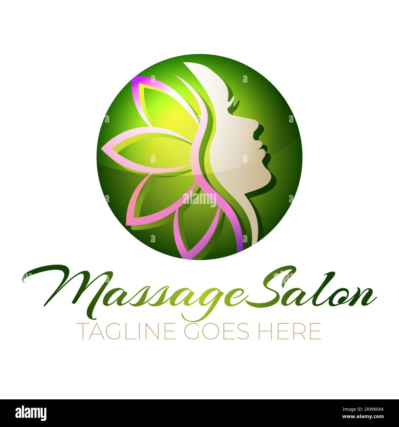 Green Massage Salon Logo Design Stock Vector Image & Art - Alamy