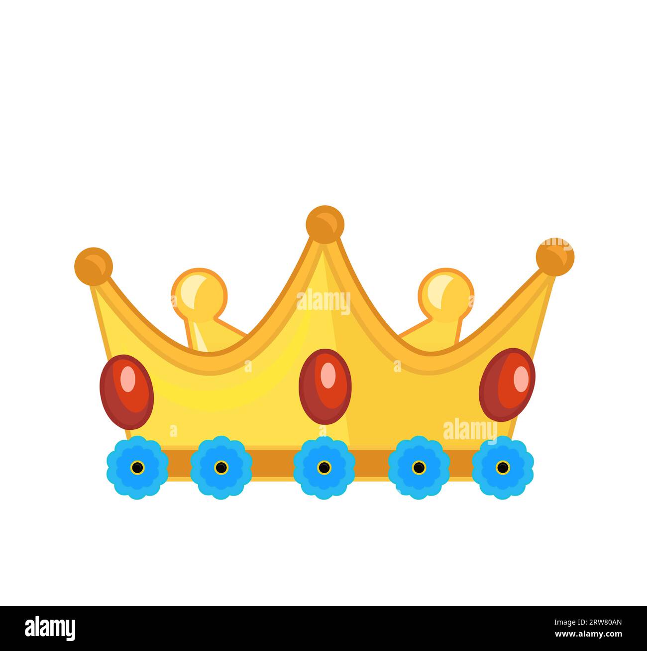 Cartoon colorful element royal crown isolated illustration for kids ...