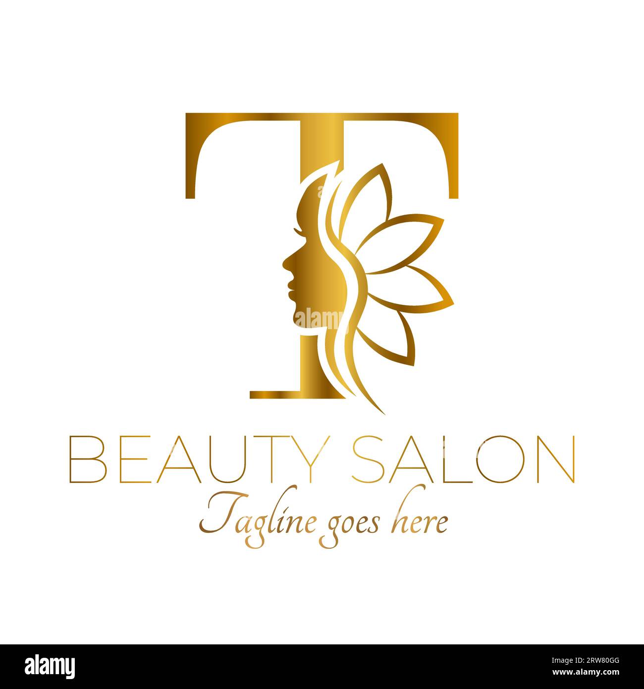 Gold T Letter Initial Beauty Brand Logo Design Stock Vector Image & Art ...