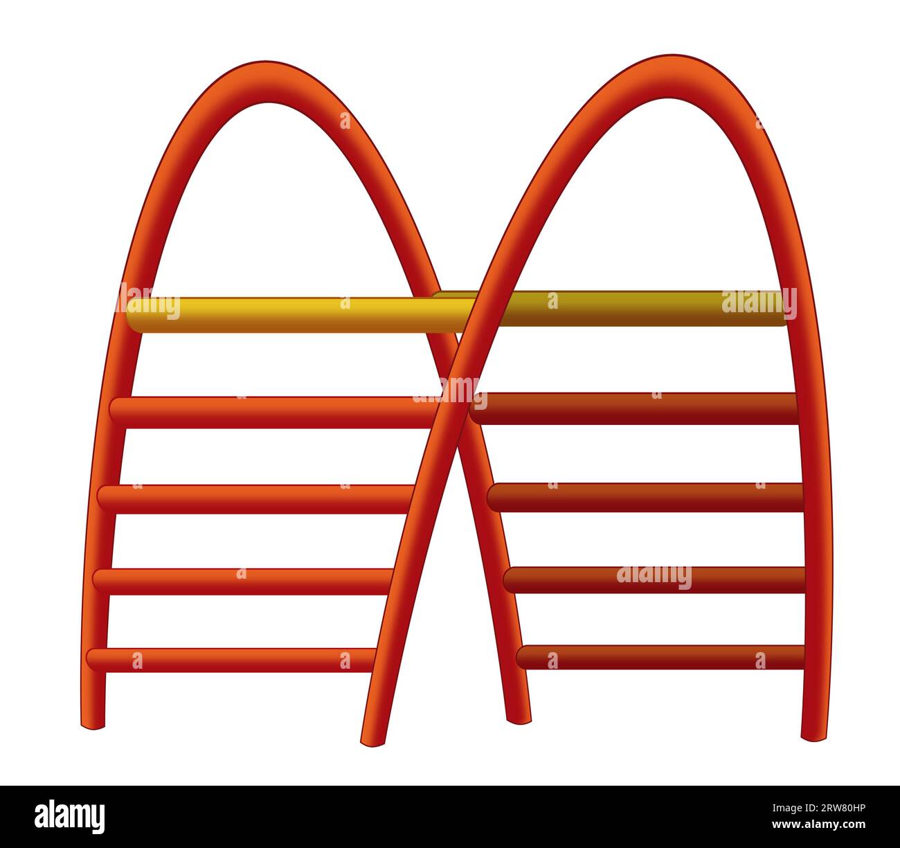 cartoon scene with colorful playground kindergarten element ladder for ...