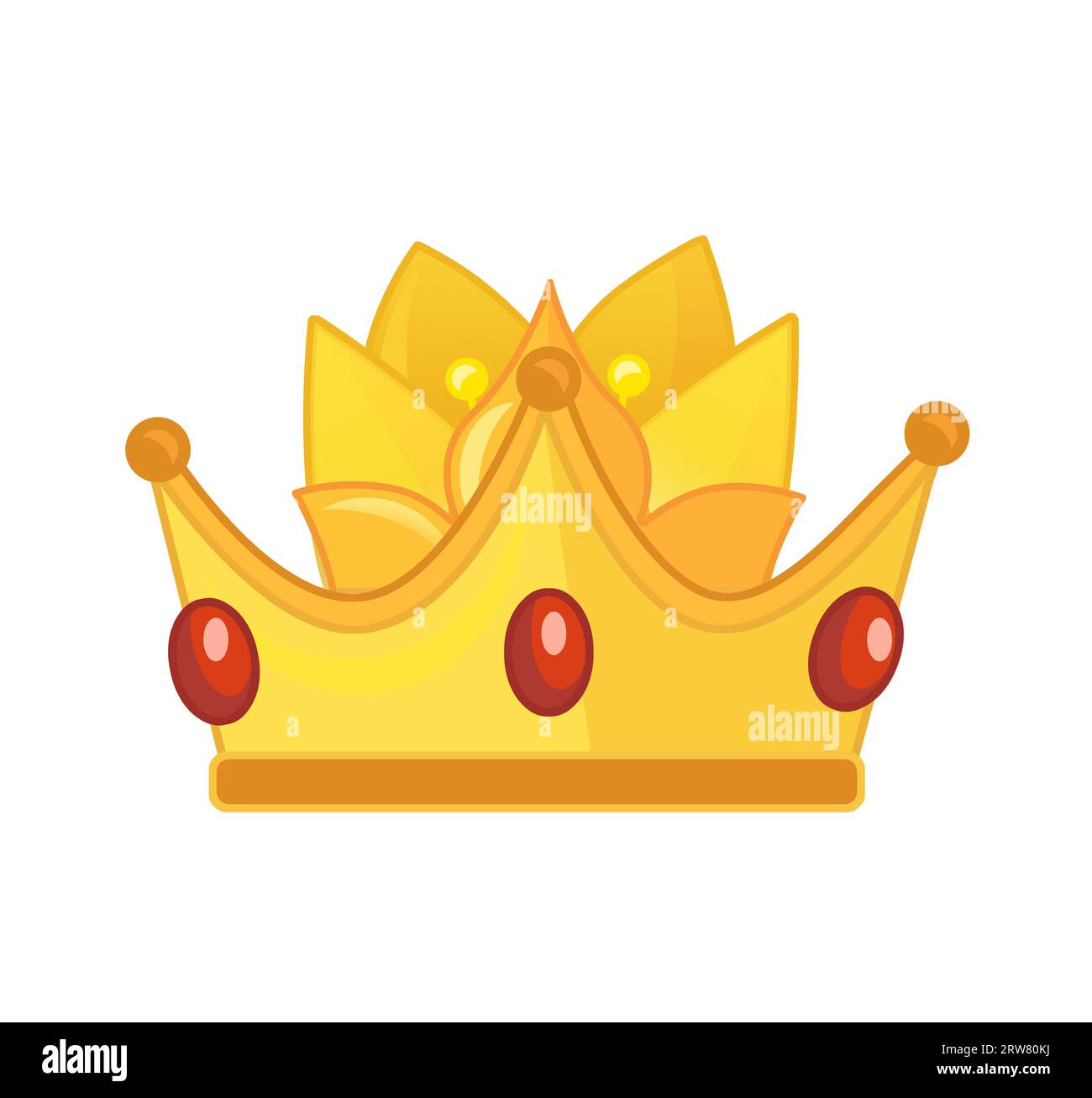 Cartoon colorful element royal crown isolated illustration for kids ...