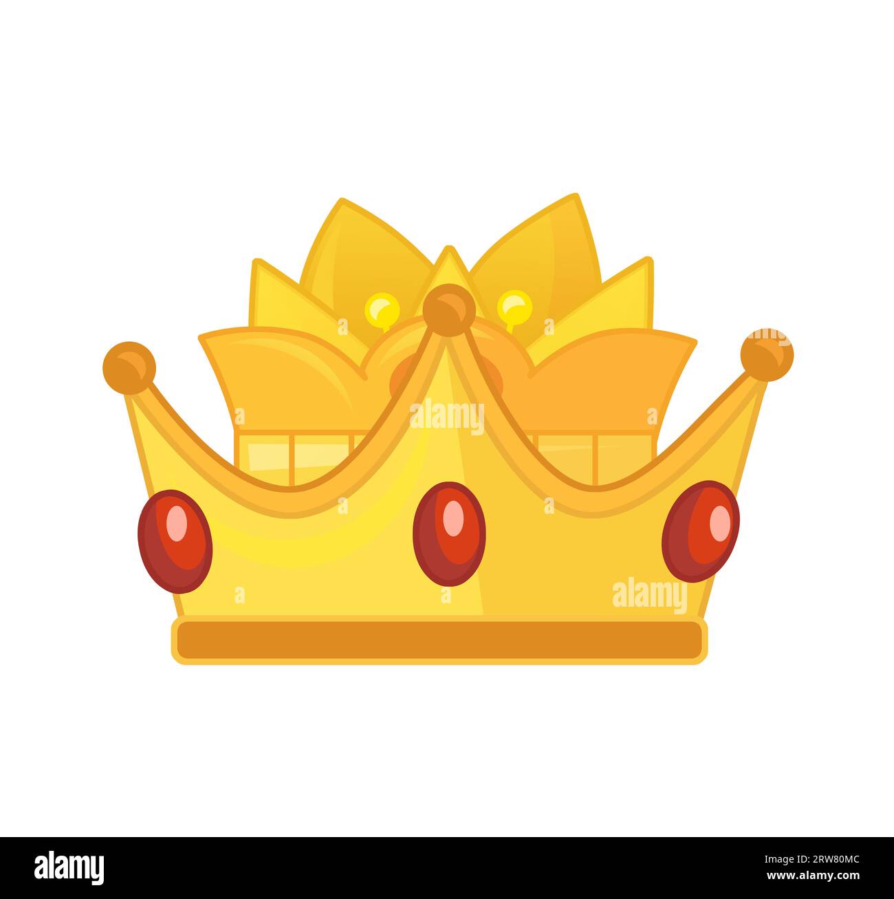 Cartoon colorful element royal crown isolated illustration for kids ...