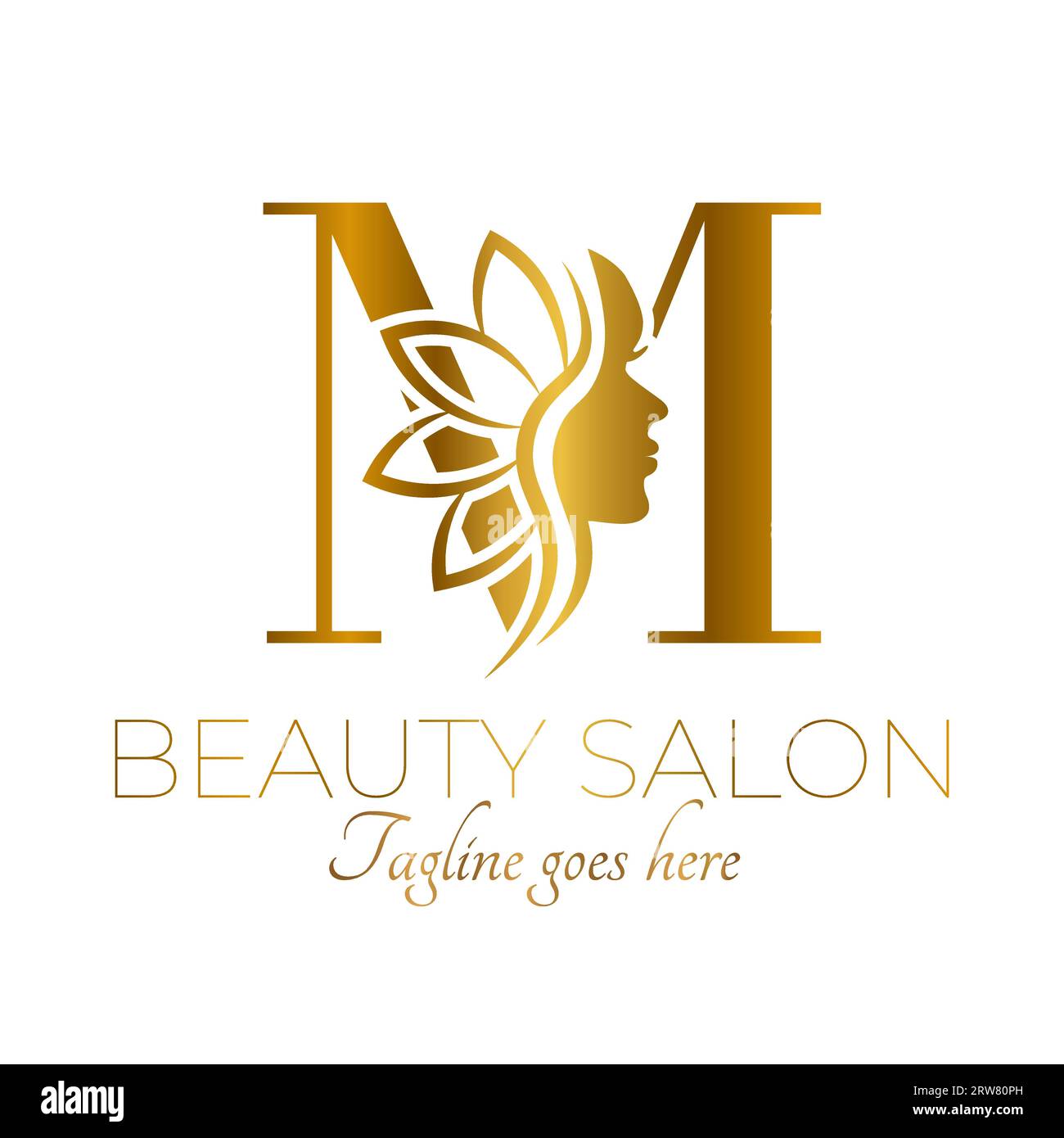 Gold M Letter Initial Beauty Brand Logo Design Stock Vector Image & Art ...