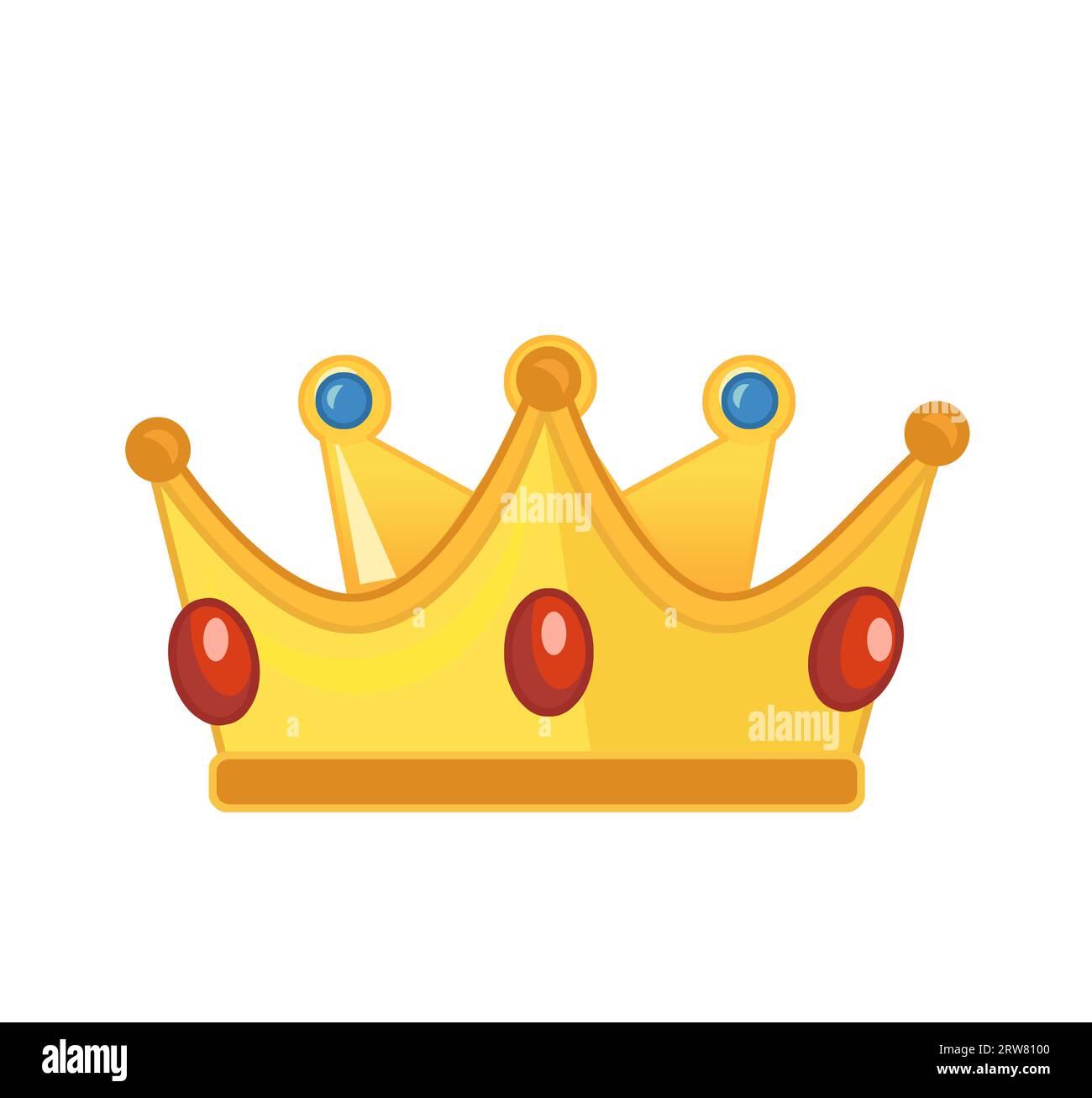 Cartoon colorful element royal crown isolated illustration for kids ...