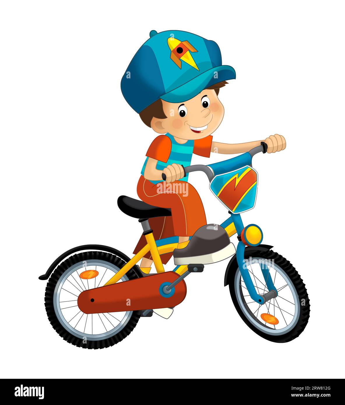 cartoon scene with happy kid having fun doing something playful funny ...