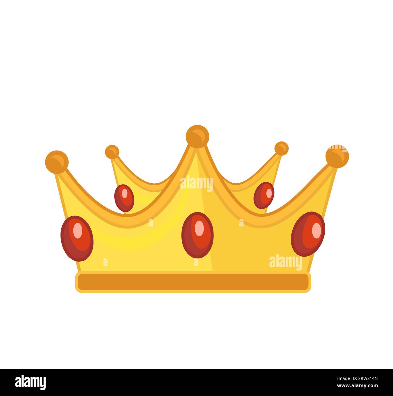 Cartoon colorful element royal crown isolated illustration for kids ...