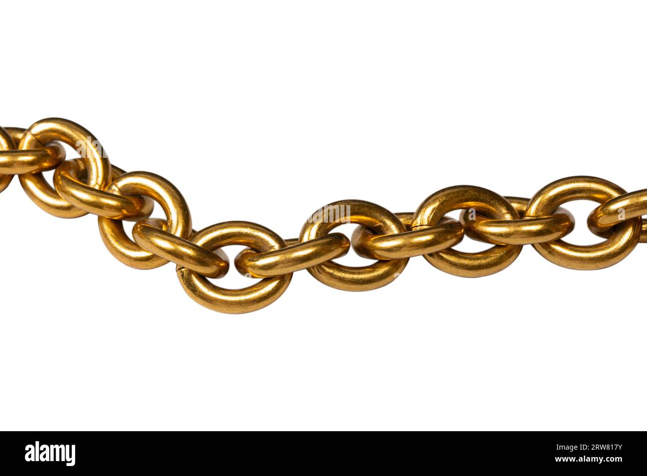Golden chain isolated on white background. Top view Stock Photo - Alamy