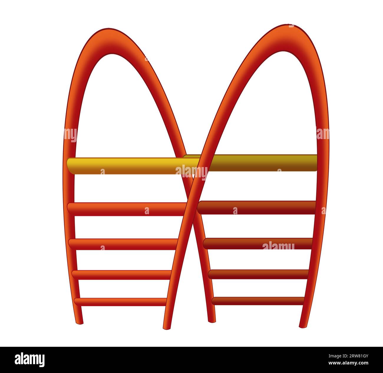 cartoon scene with colorful playground kindergarten element ladder for ...