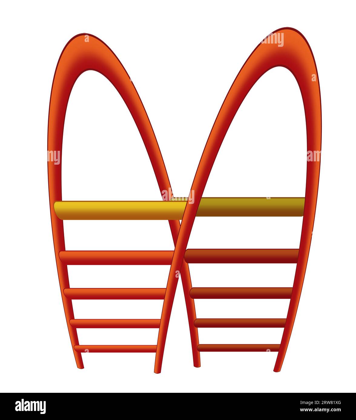 cartoon scene with colorful playground kindergarten element ladder for ...