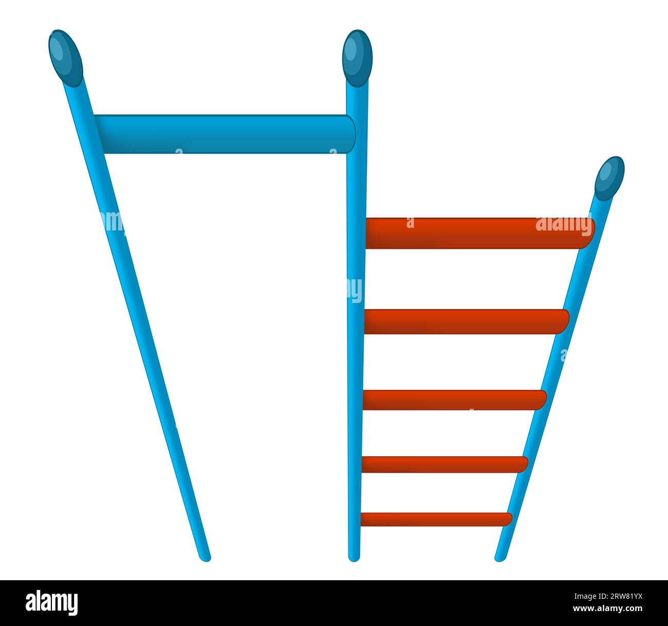 cartoon scene with colorful playground kindergarten element ladder for ...