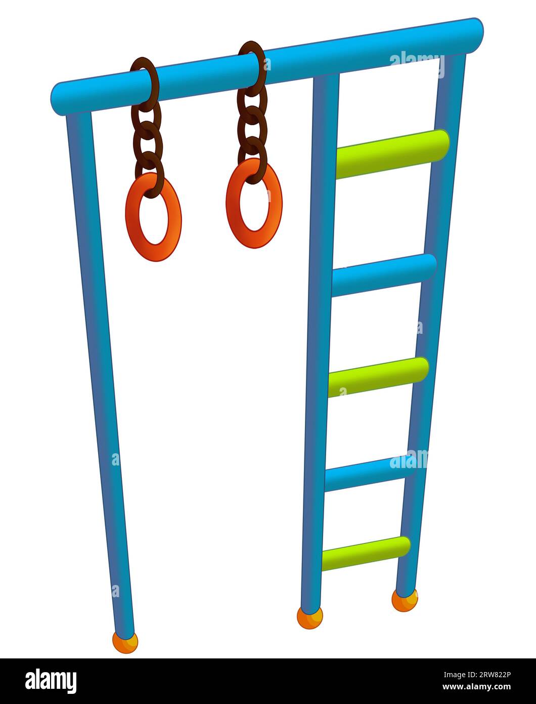 cartoon scene with colorful playground kindergarten element ladder for ...