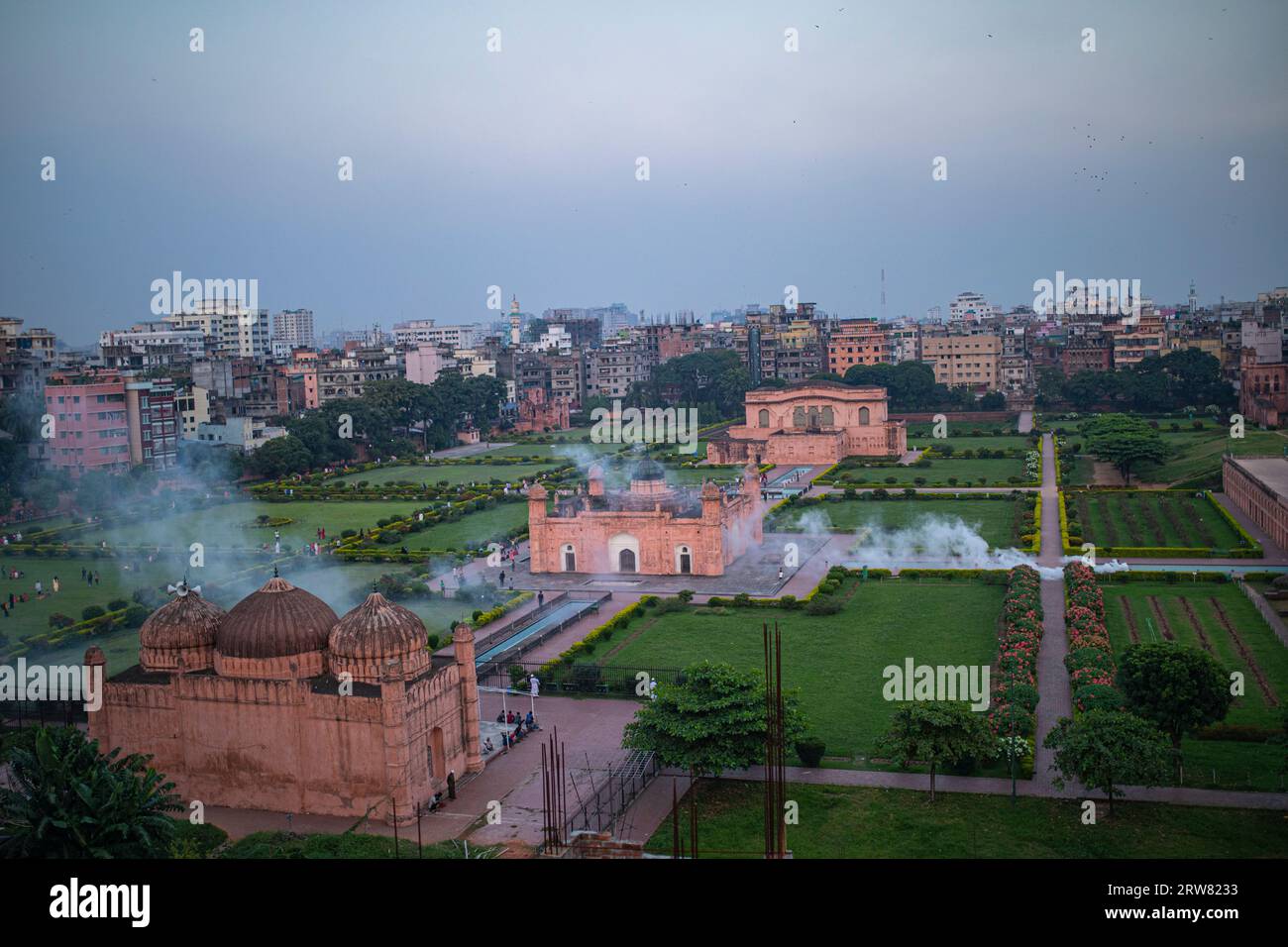 Aerial view of the Lalbagh Fort also known as Fort Aurangabad is an ...