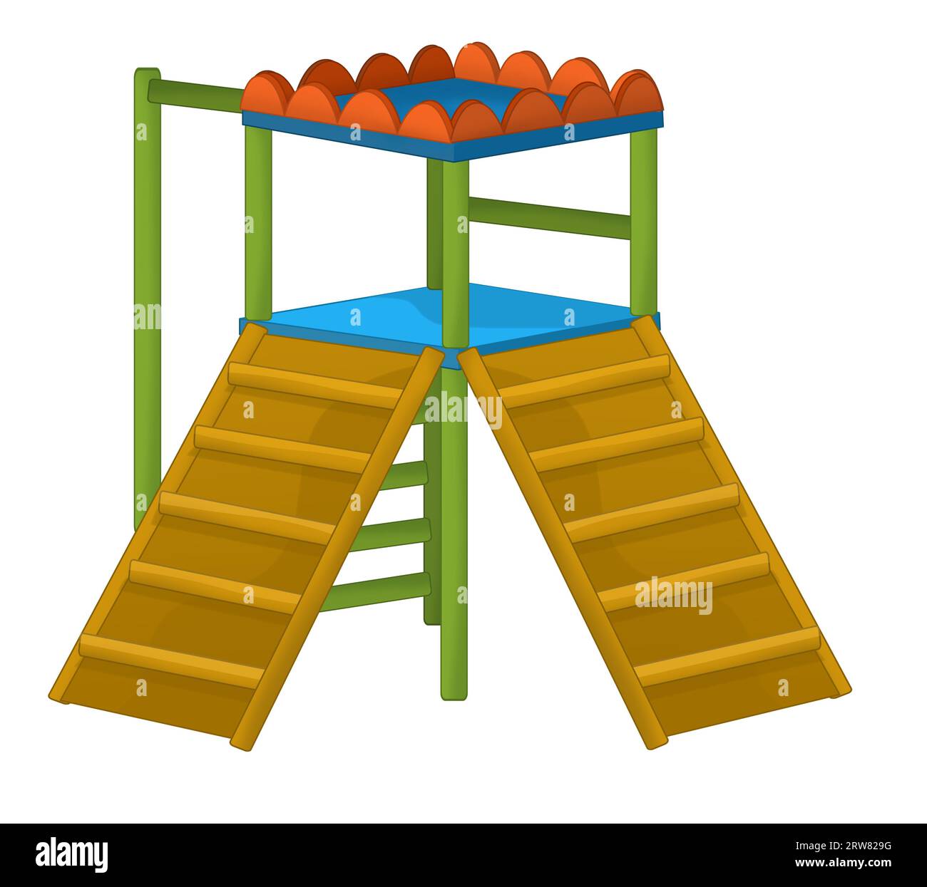 cartoon scene with colorful kindergarten or playground toy isolated ...