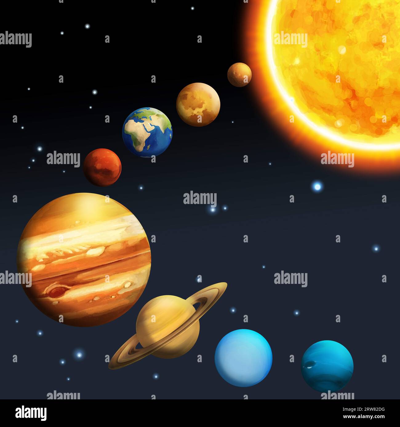 Cartoon funny colorful scene of cosmos galactic alien ufo isolated ...