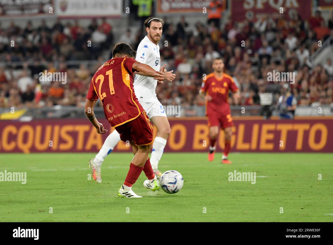 Rome, Italy. 17th Sep, 2023. Paulo Dybala of AS Roma scorres the goal ...