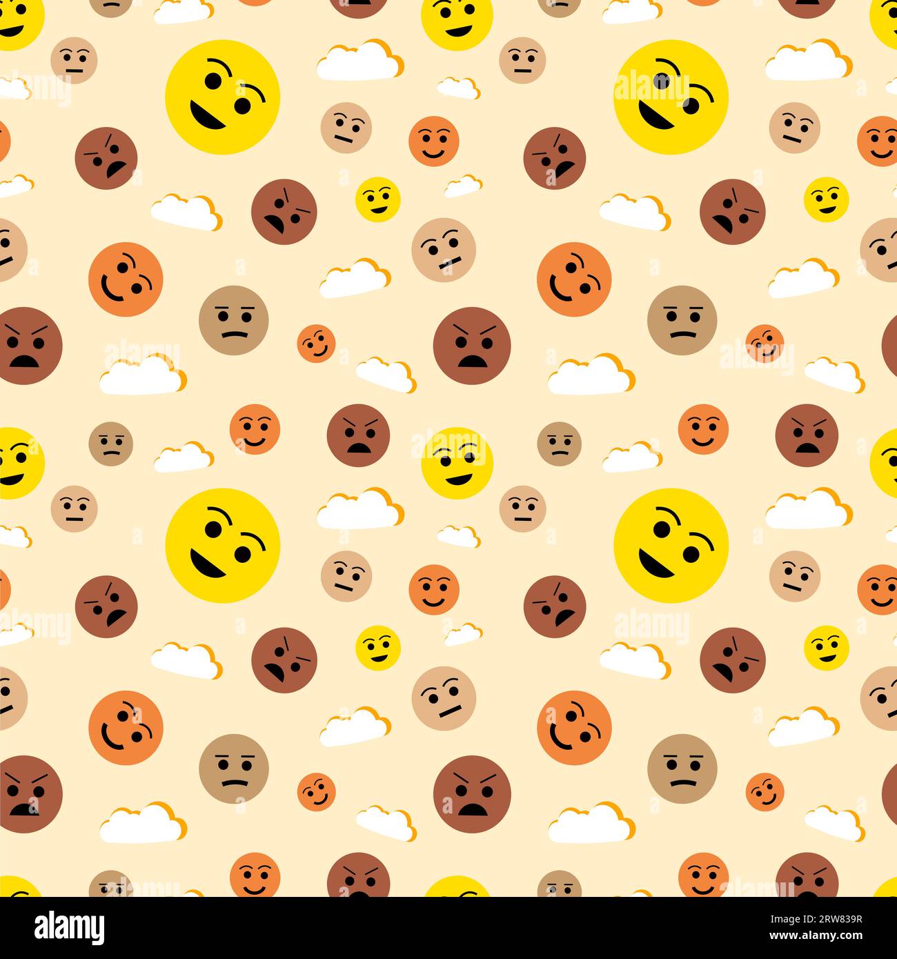 Seamless emoticon pattern Stock Vector Image & Art - Alamy