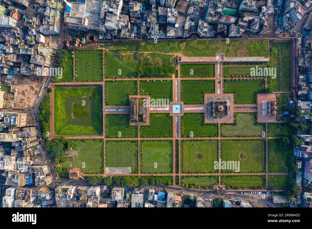 Aerial view of the Lalbagh Fort also known as Fort Aurangabad is an ...