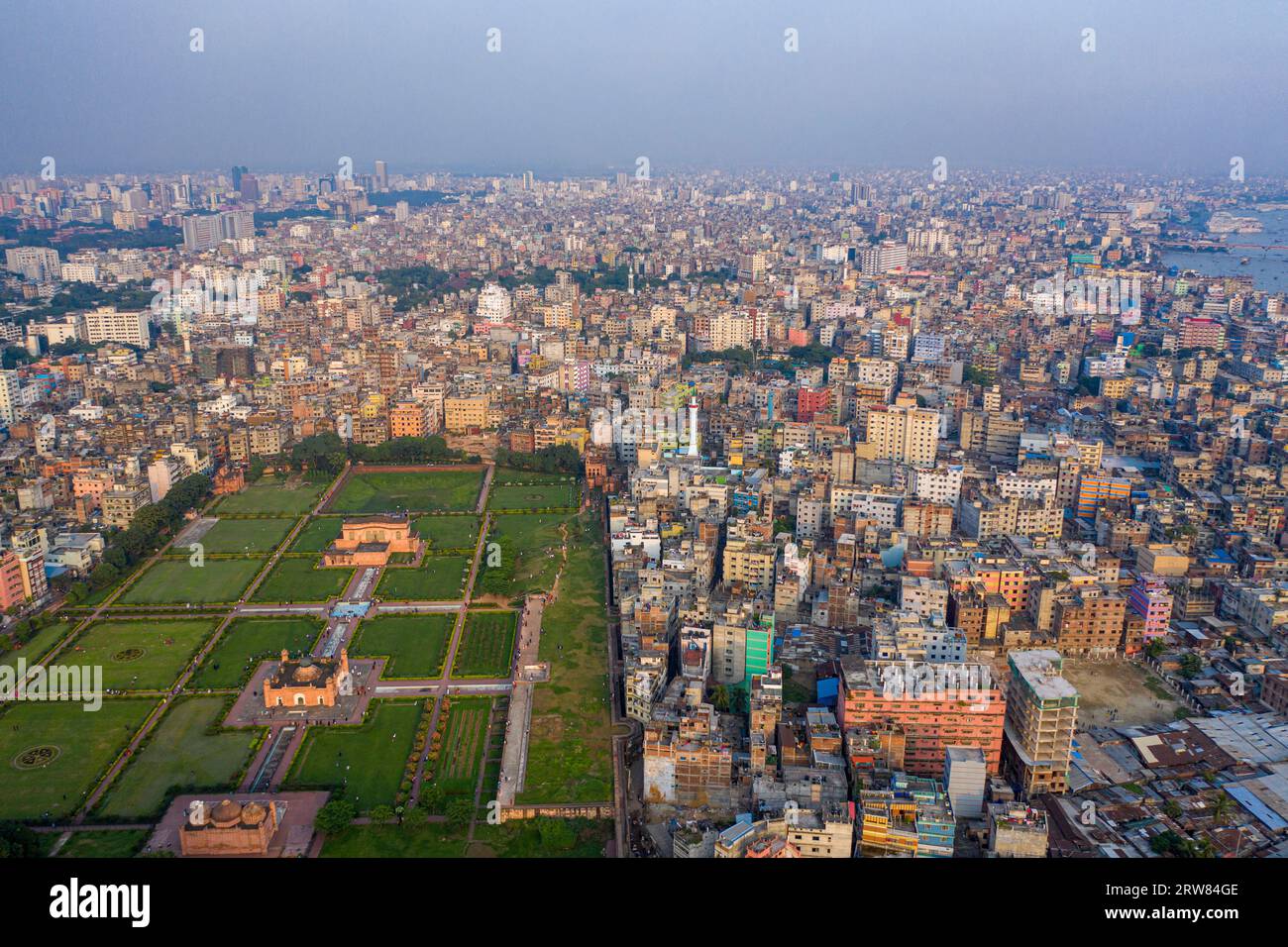 Aerial view of the Lalbagh Fort also known as Fort Aurangabad is an ...