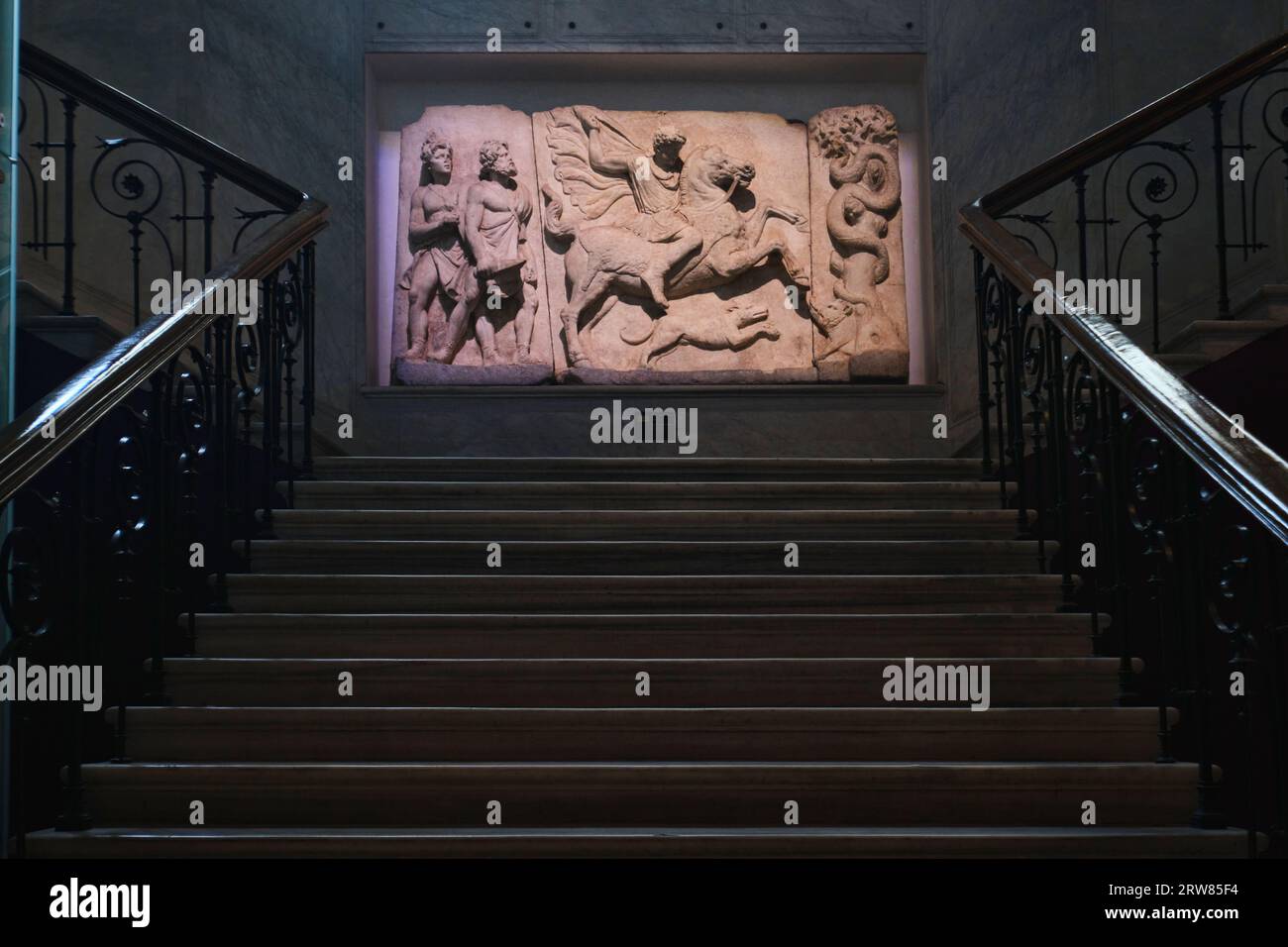 Istanbul, Turkey - September 16 2023: Marble Relief of a Thracian ...