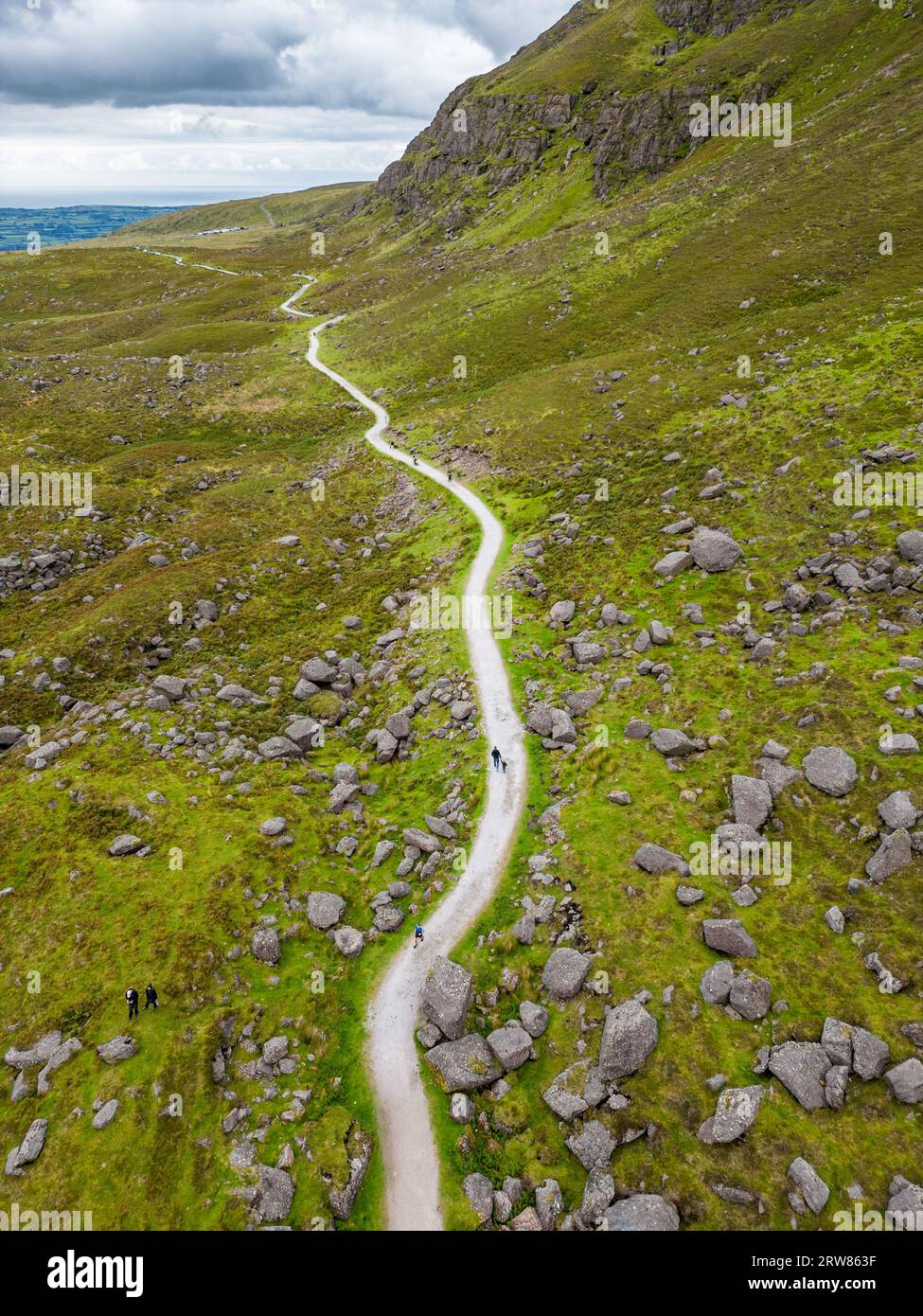 Aerial view of Trail to Mahon Falls, Mountain Breeze, Comeragh ...