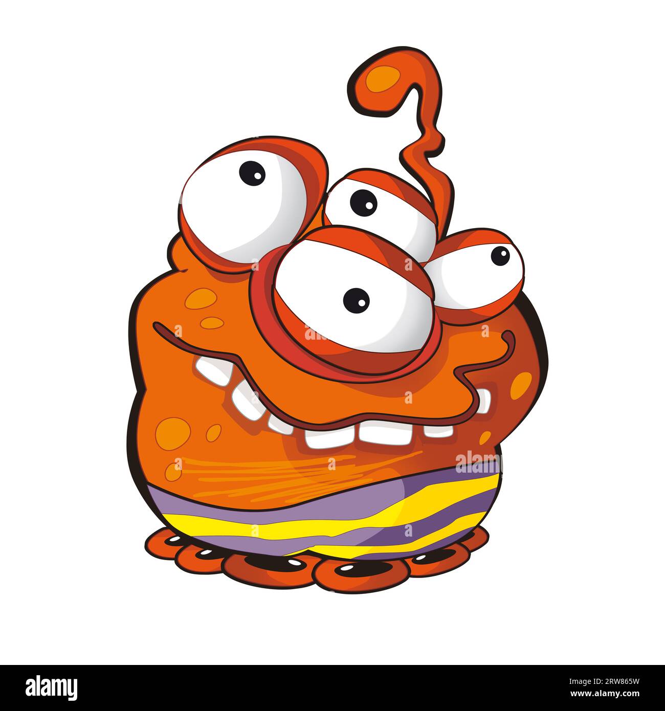 cartoon scene with some funny looking alien ufo character isolated ...