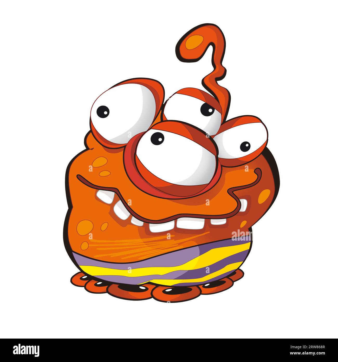 cartoon scene with some funny looking alien ufo character isolated ...