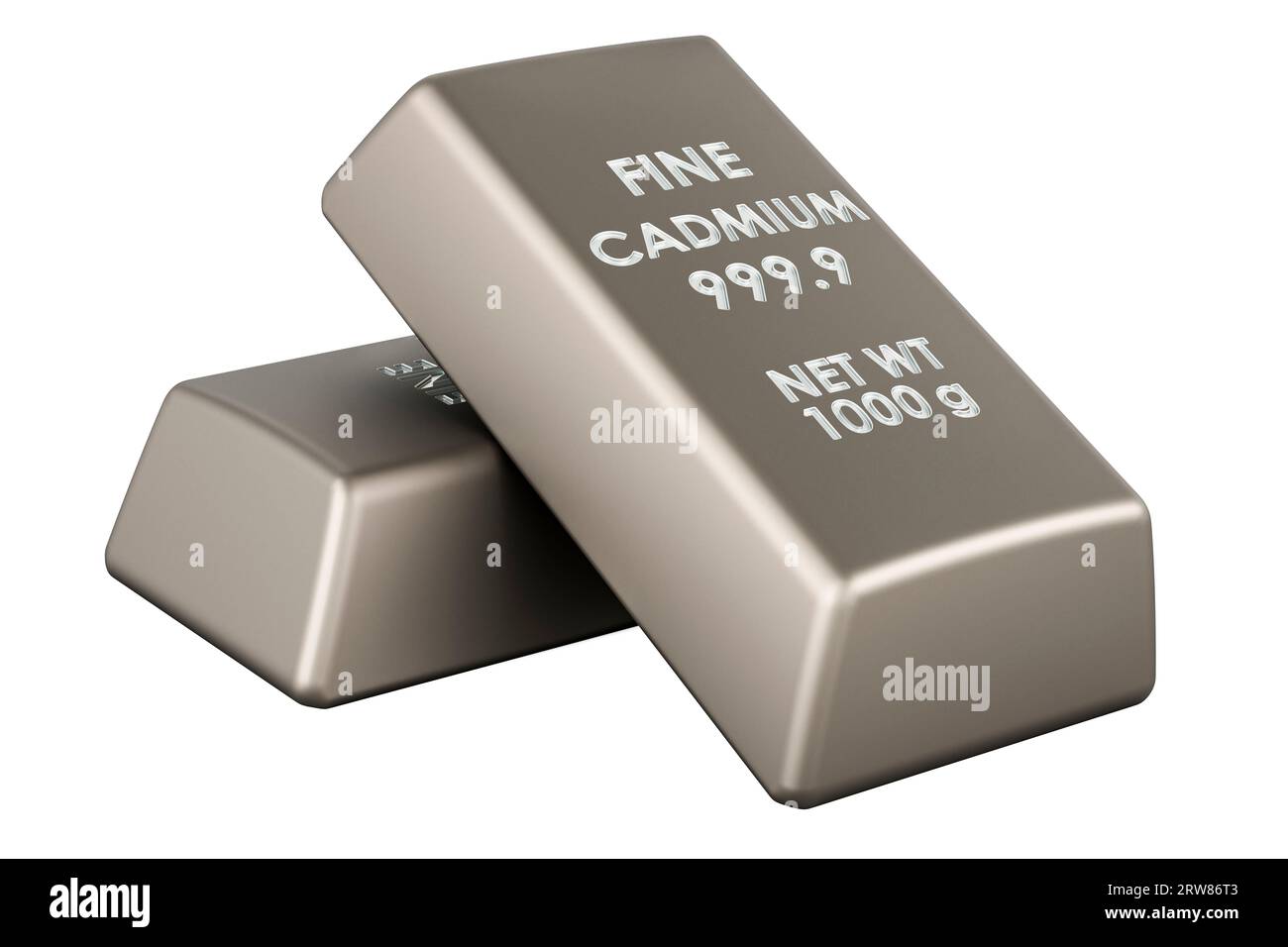 Cadmium ingots, 3D rendering isolated on white background Stock Photo ...