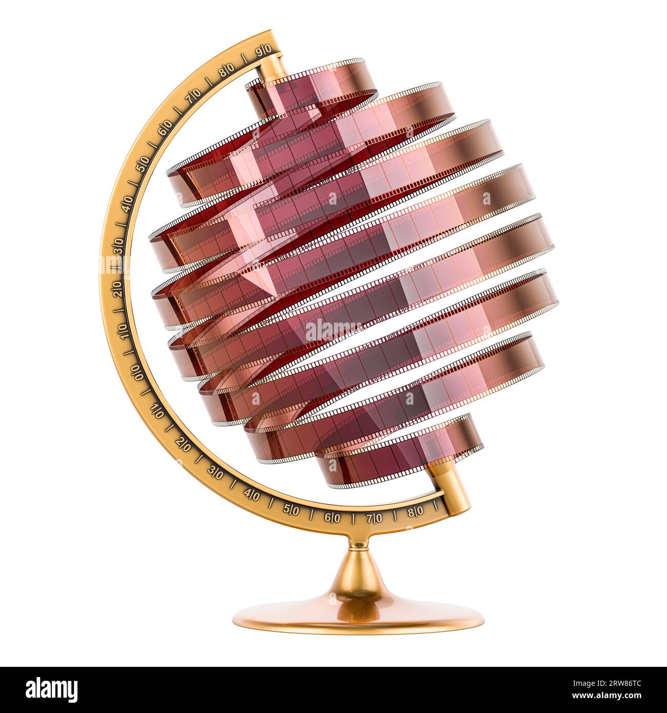 World cinema, global cinematography concept. 3D rendering isolated on ...