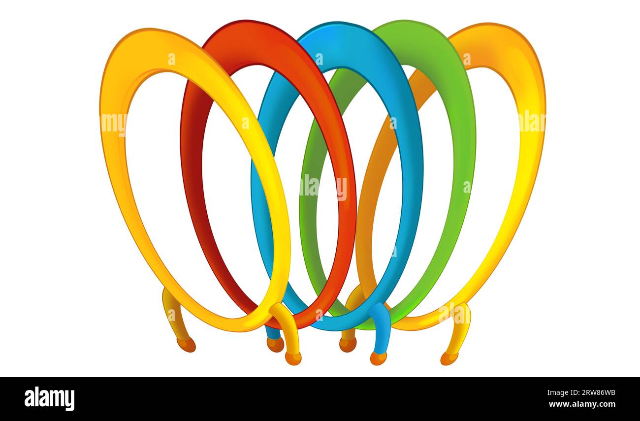 cartoon scene with colorful playground kindergarten element ladder for ...