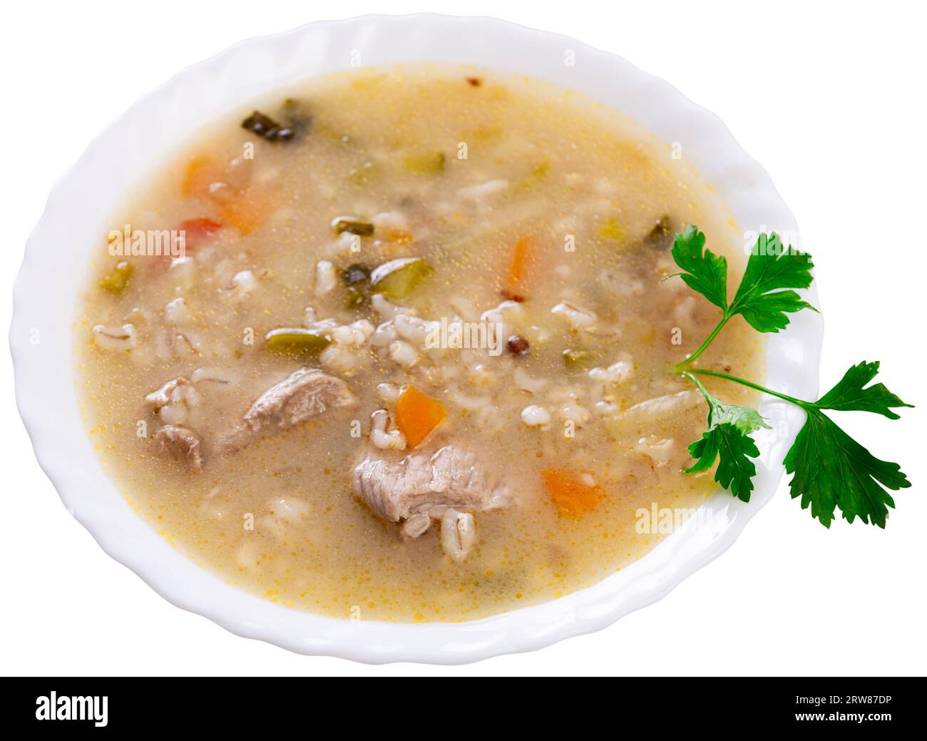 Rassolnik - Traditional Russian soup with pickled cucmbers Stock Photo ...