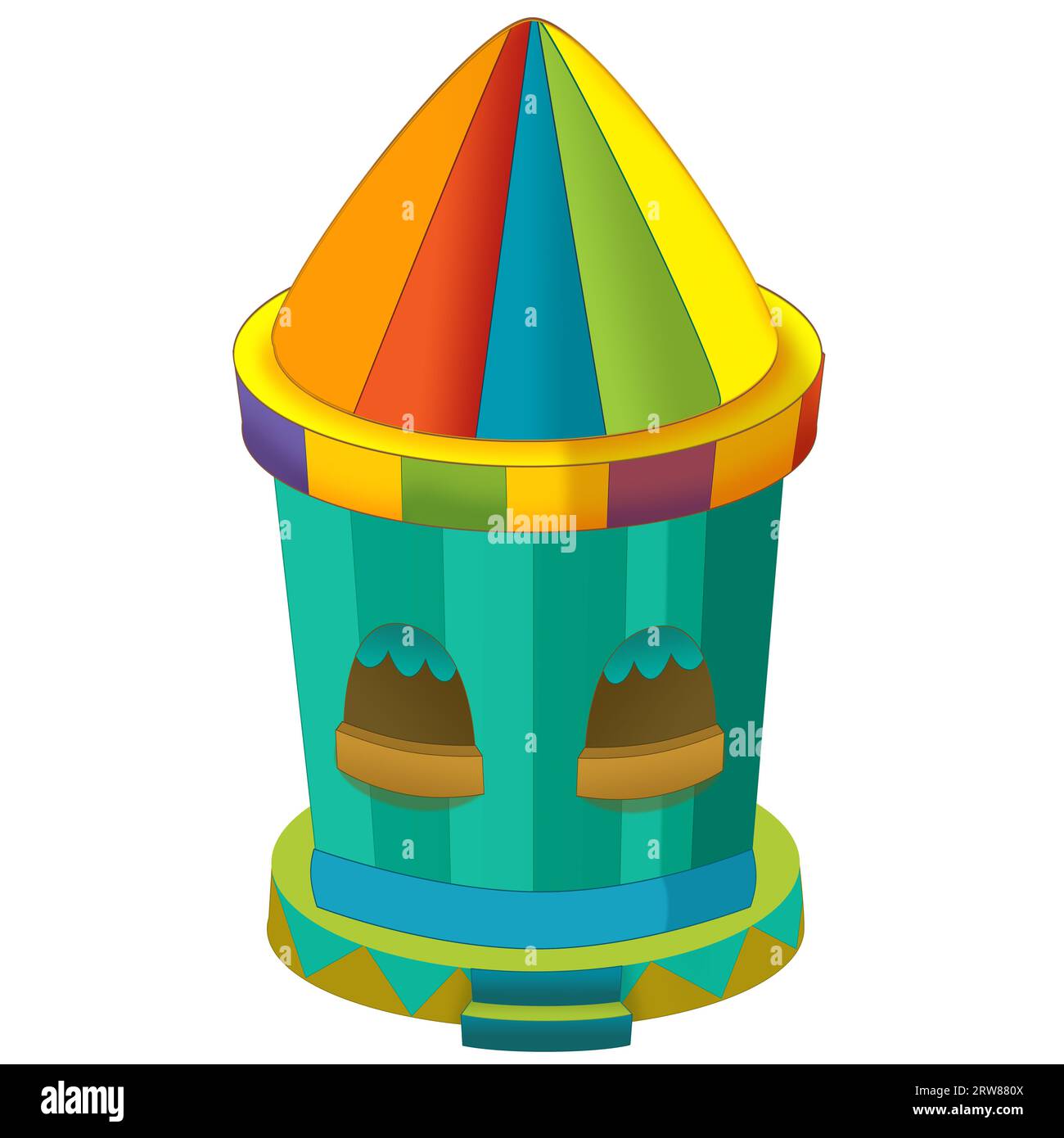 cartoon scene with amusement park fufair house ticket or ice cream ...