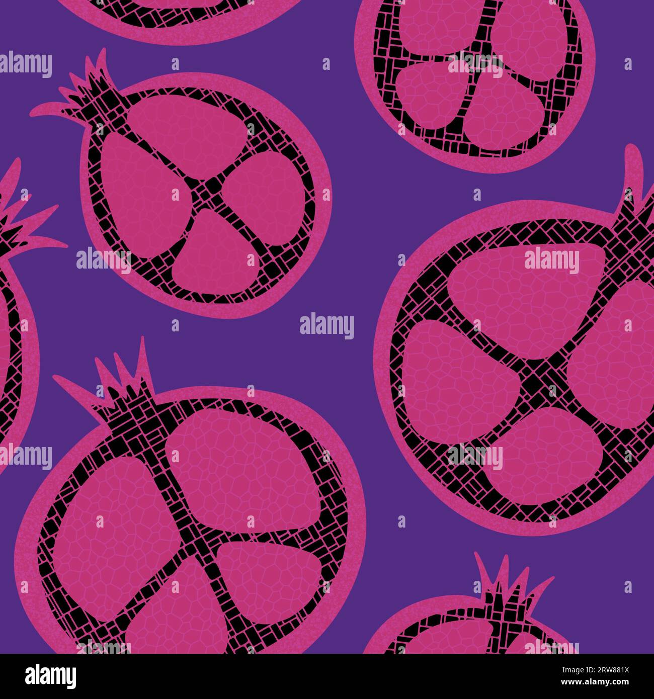 Cartoon autumn fruit seamless pomegranate pattern for wrapping paper ...