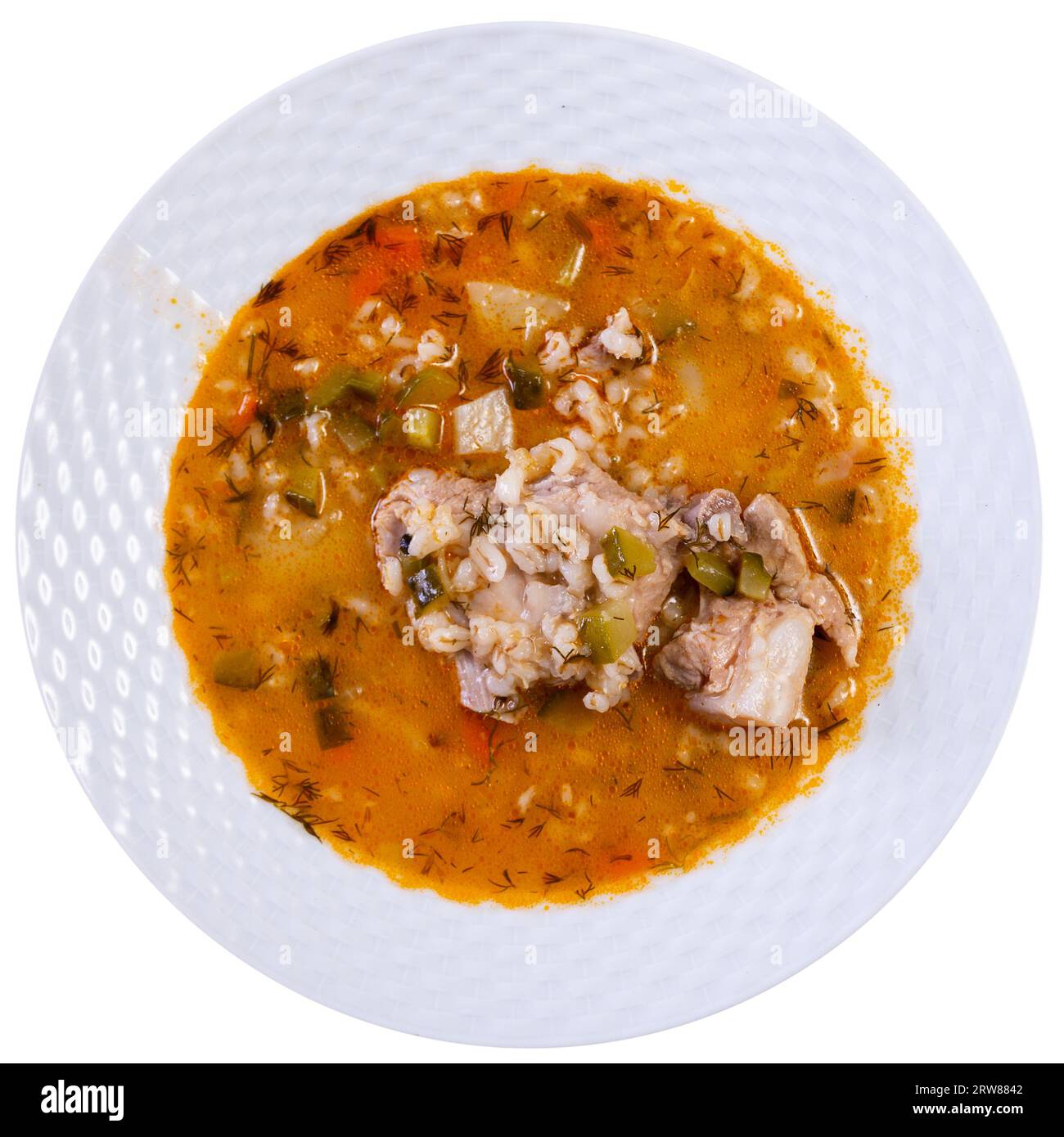 Rassolnik - Traditional Russian soup with pickled cucmbers Stock Photo ...