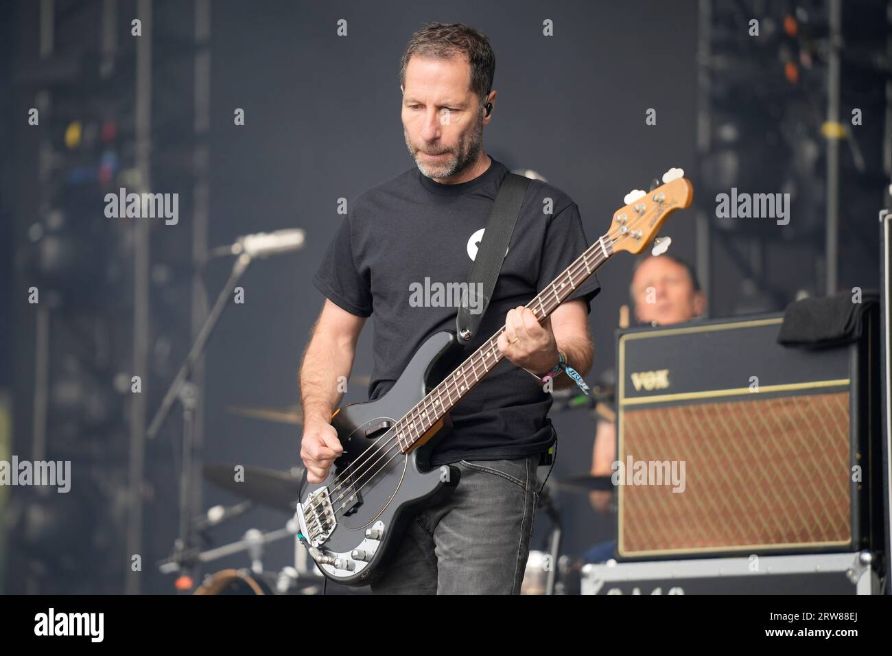 Steve Queralt of the band The Ride performs on day three of Riot Fest ...