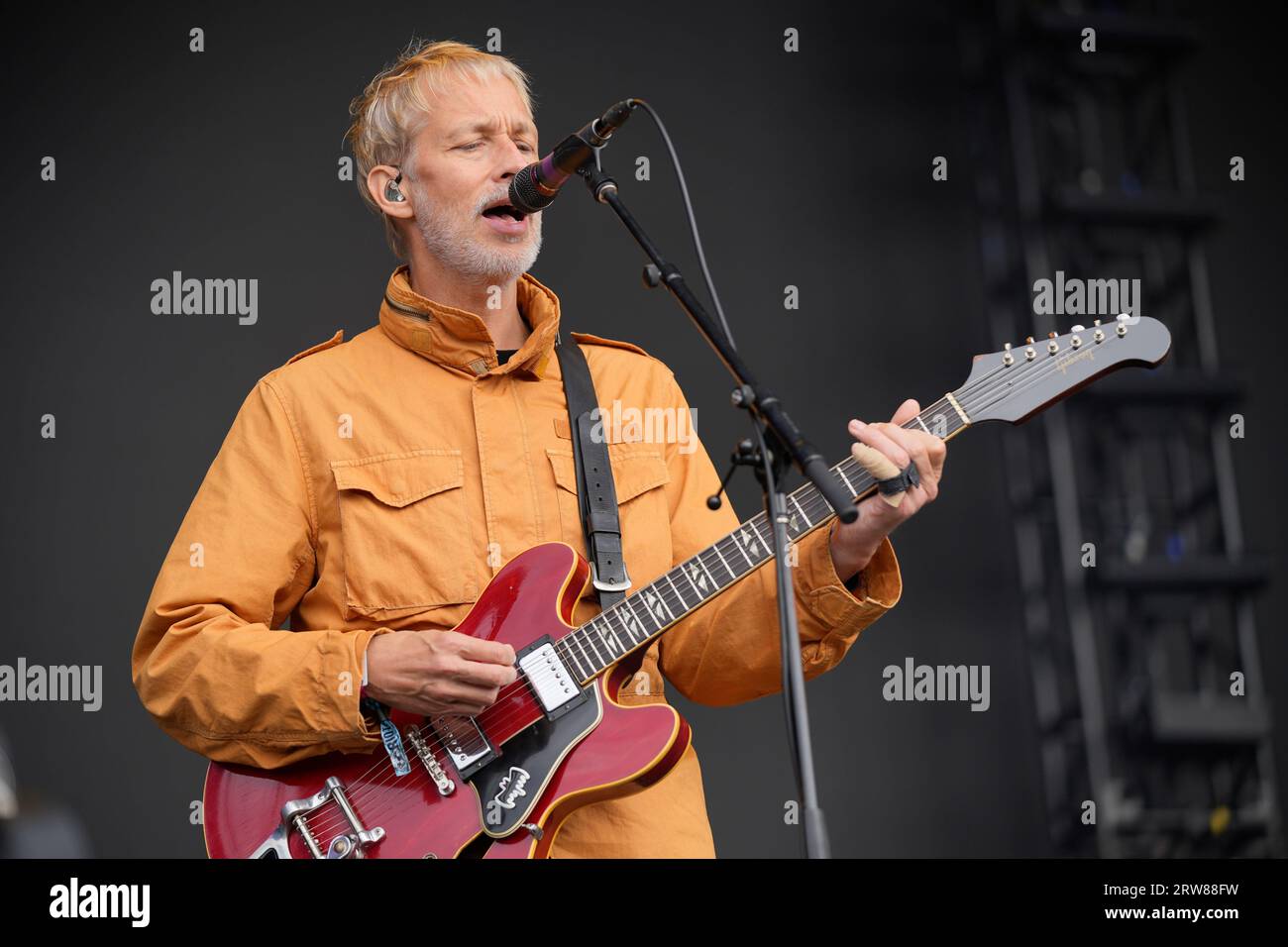 Andy Bell of the band The Ride performs on day three of Riot Fest on ...