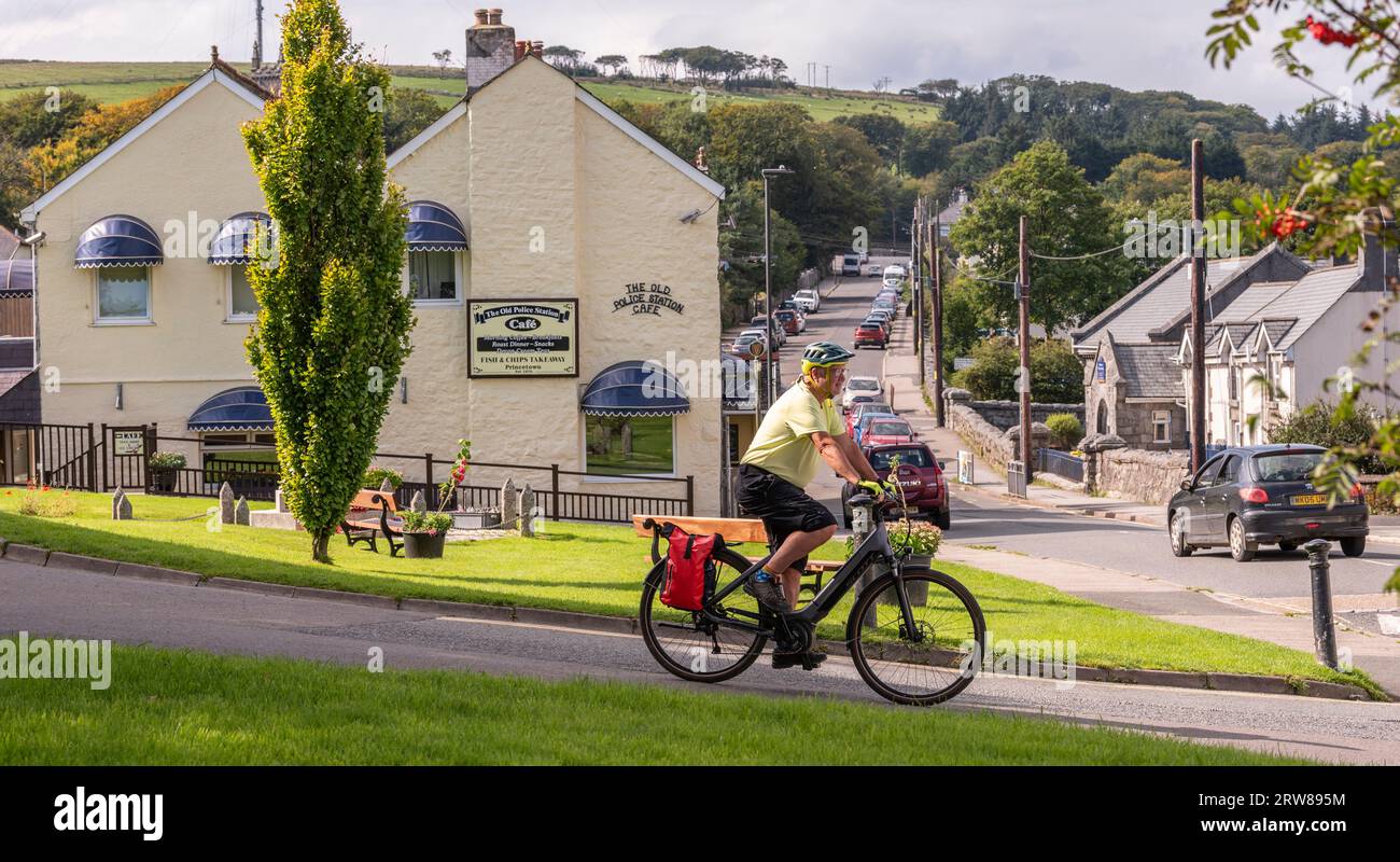 Princetown, Dartmoor, Devon, England, UK. 6 September 2023. Cyclist ...