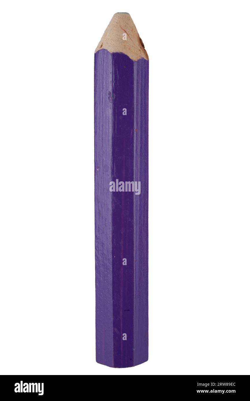 Big blue pencil isolated on white background Stock Photo - Alamy