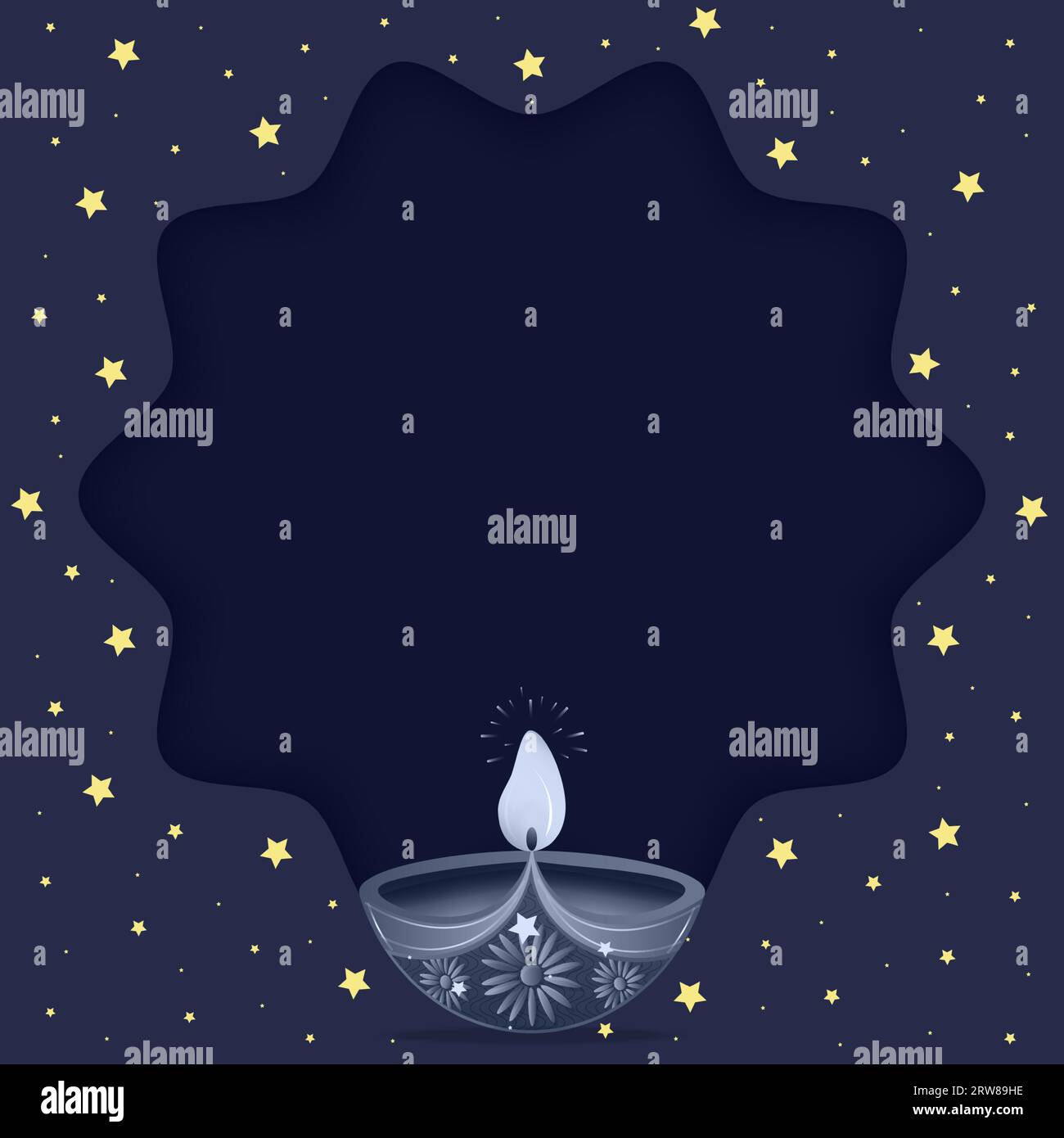 Illustration of Diwali festival background with diya and stars. Copy ...