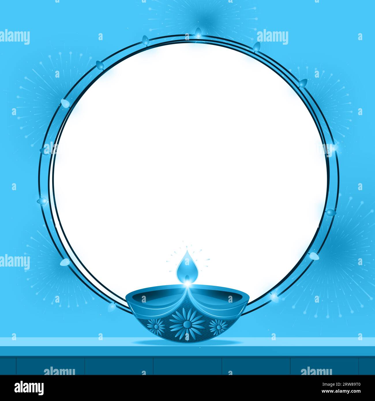 Vector illustration of Diwali Diya on festival of lights background ...