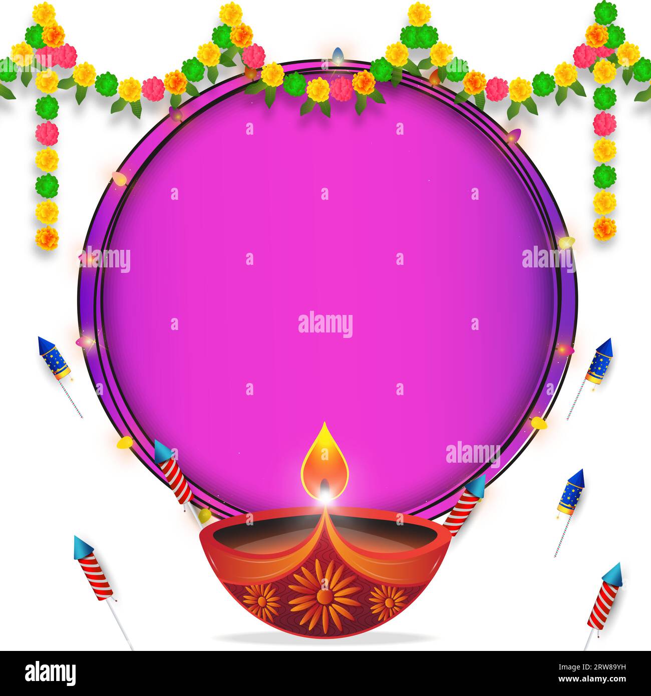 Happy Diwali festival background with Diwali lamp and fireworks and ...