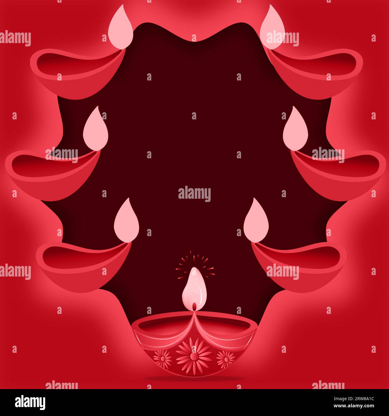 Happy Diwali Greeting Card. Beautiful Diwali Diya with space for text ...