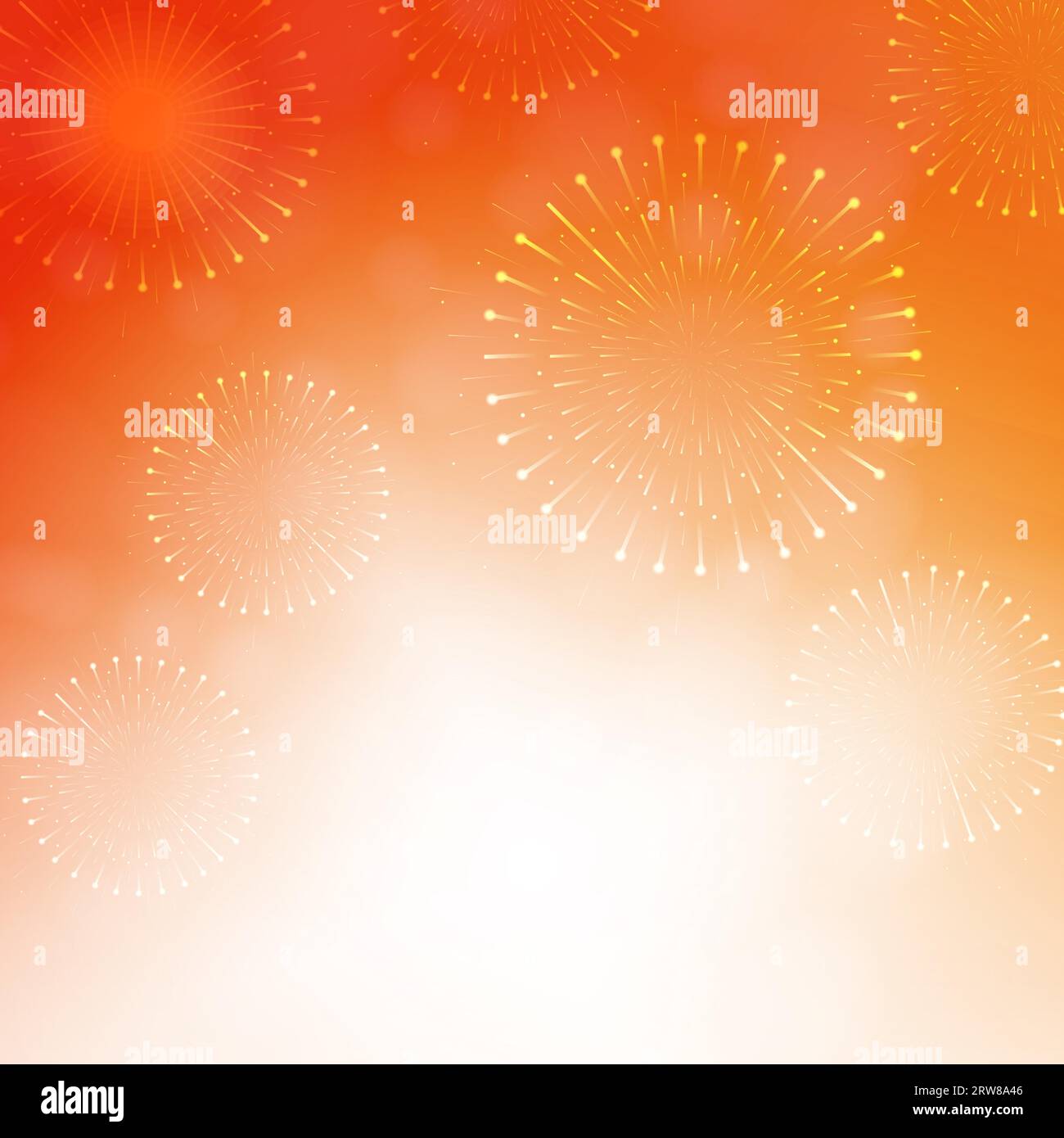 Vector illustration of fireworks on red background. Happy Diwali ...