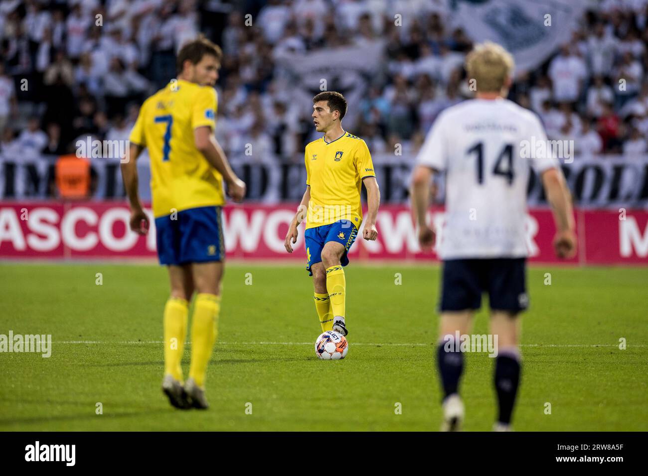 Aarhus, Denmark. 17th Sep, 2023. Jacob Rasmussen (4) of Broendby IF ...