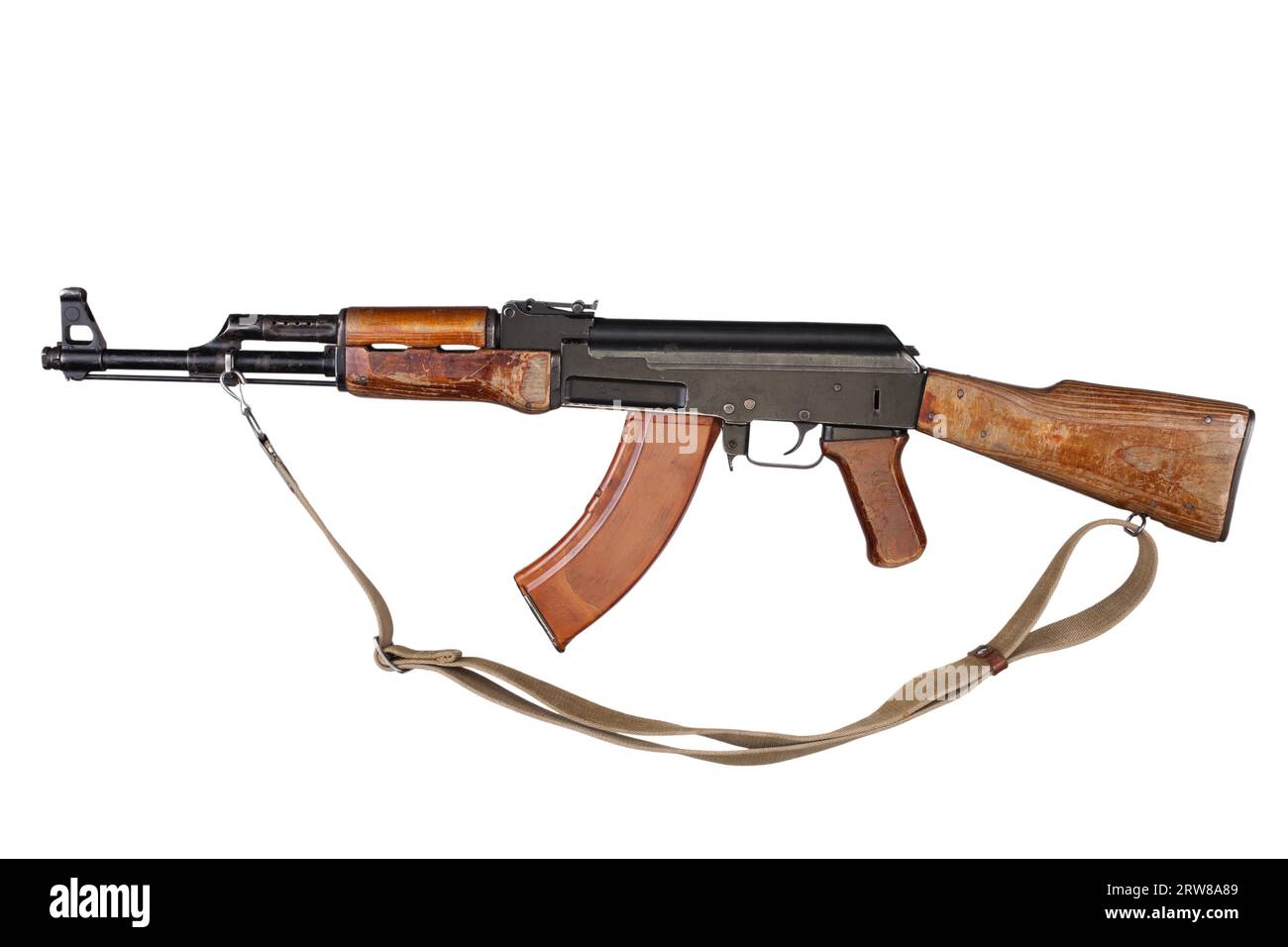 First model AK 47 assault rifle isolated on white Stock Photo - Alamy