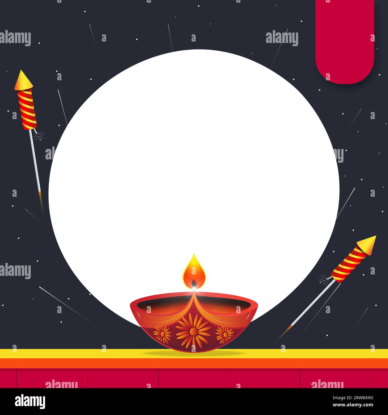 Happy Diwali festival of lights greeting card design. Diwali oil lamp ...