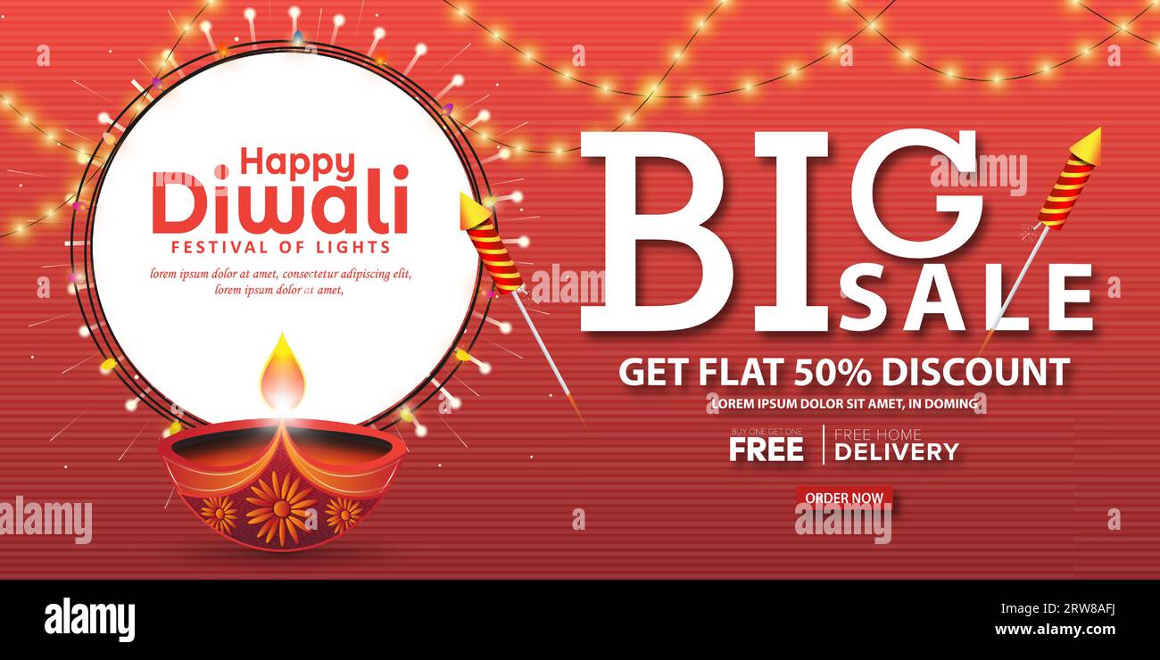 Happy Diwali Big Sale Promotion Poster or Banner Design Template ...
