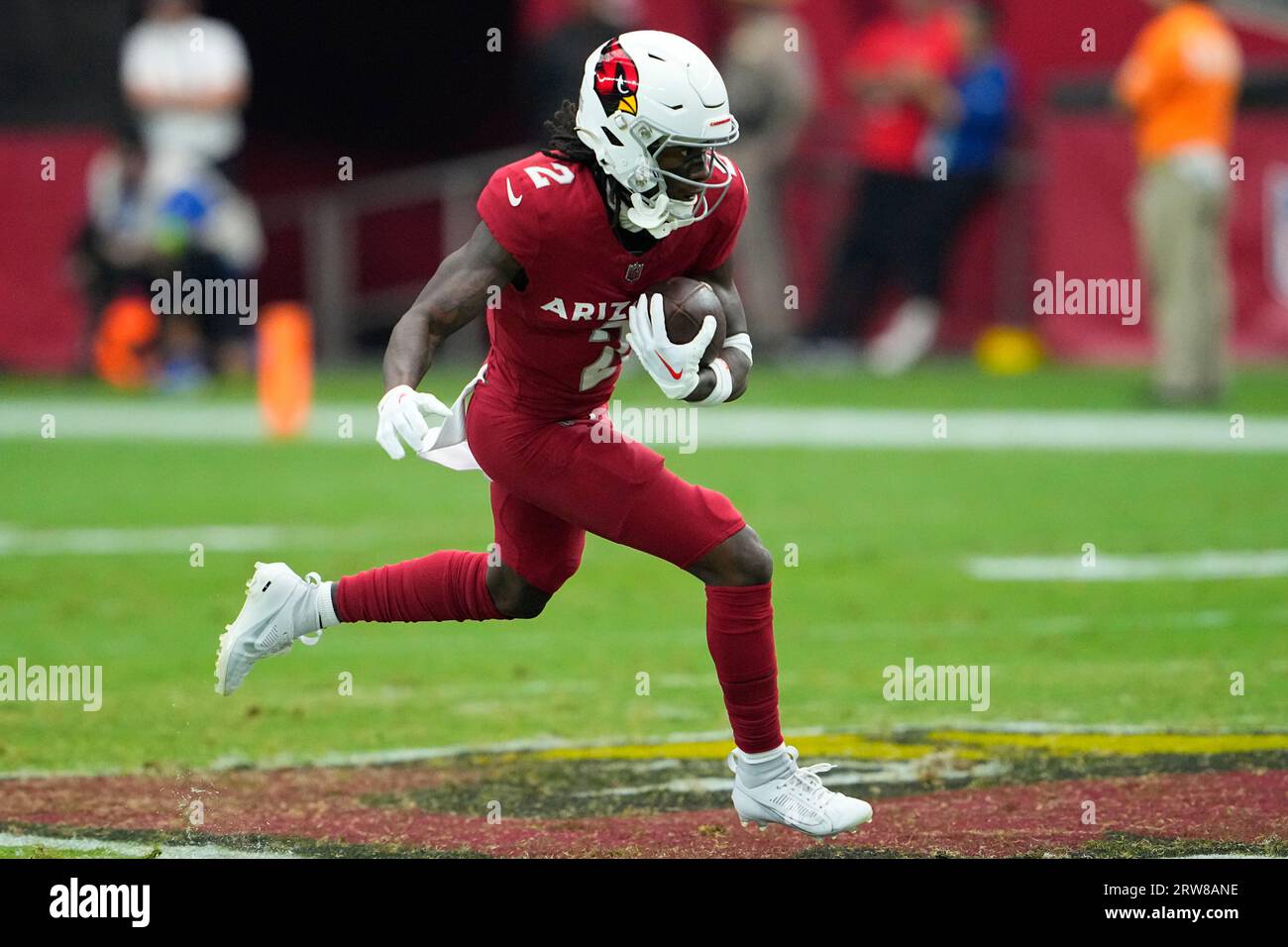 Arizona Cardinals wide receiver Marquise Brown (2) runs with the ball ...